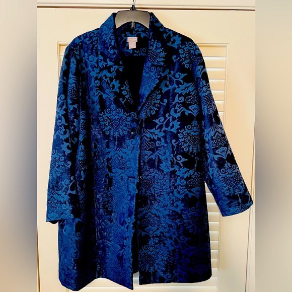 Chico's | Jackets & Coats | Chicos Chenille Jacquard Jacket 3p Us Size 618p | Poshmark